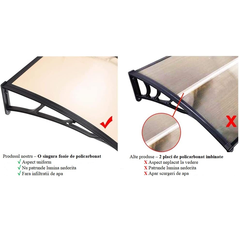 Copertina, marchiza modulara, Policarbonat celular, Bronz transparent ...