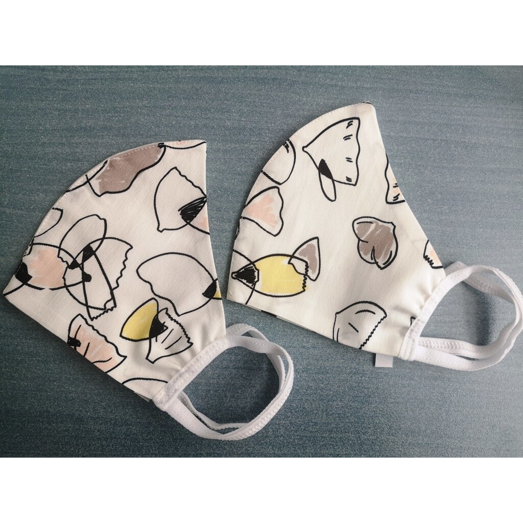 Set 3 masti protectie textil reutilizabile,alb cu ornamente,Sleep On, 2 ...