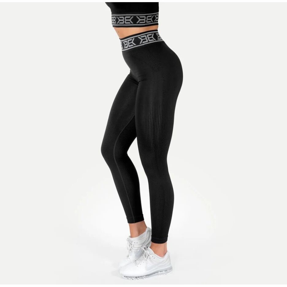 Colanti fitness Better Bodies Rib Seamless Leggings, Negru,marimea S ...