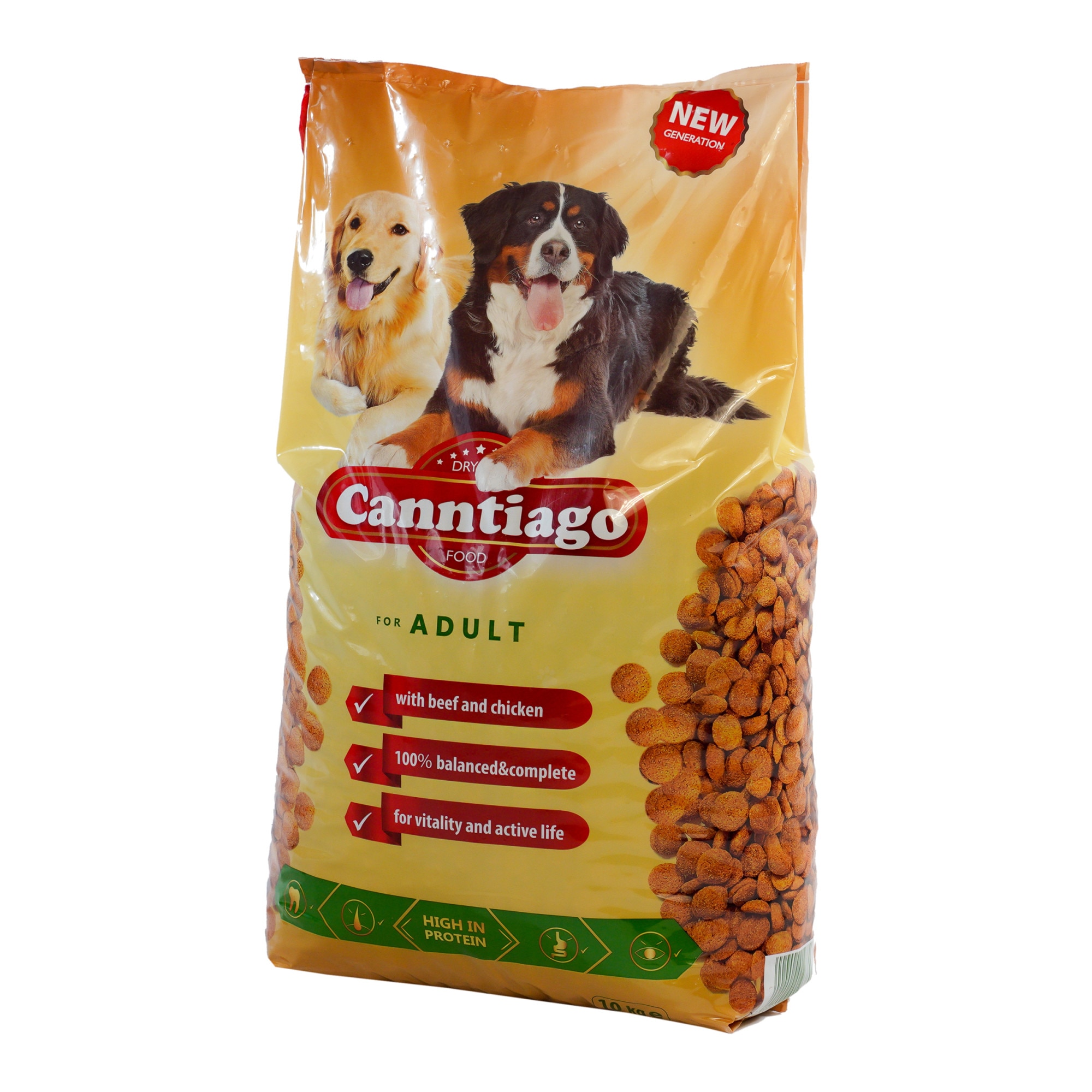 Hrana uscata pentru caini adulti, Canntiago, Cu vita/pui, 10 kg - eMAG.ro