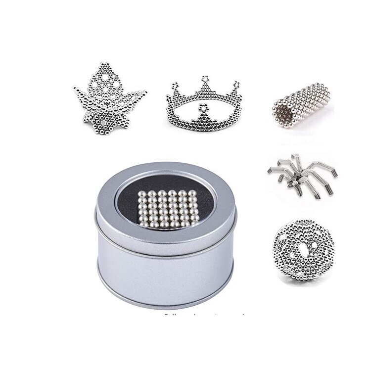 Joc de indemanare, 216 bile magnetice, 5 mm, Argintiu - eMAG.ro