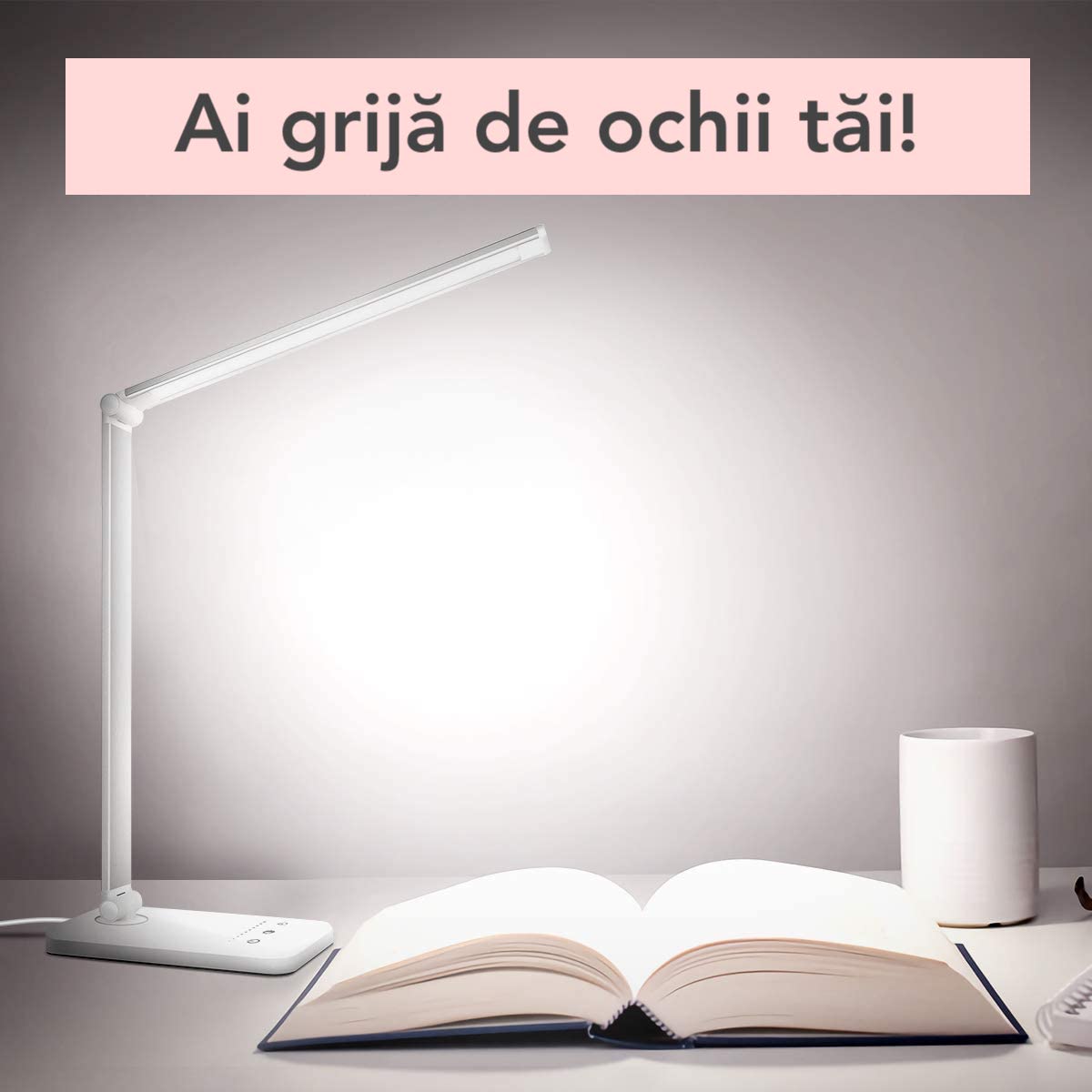 Veioza Smarter LED лампа за дома и офиса, сензорно управление, с ...