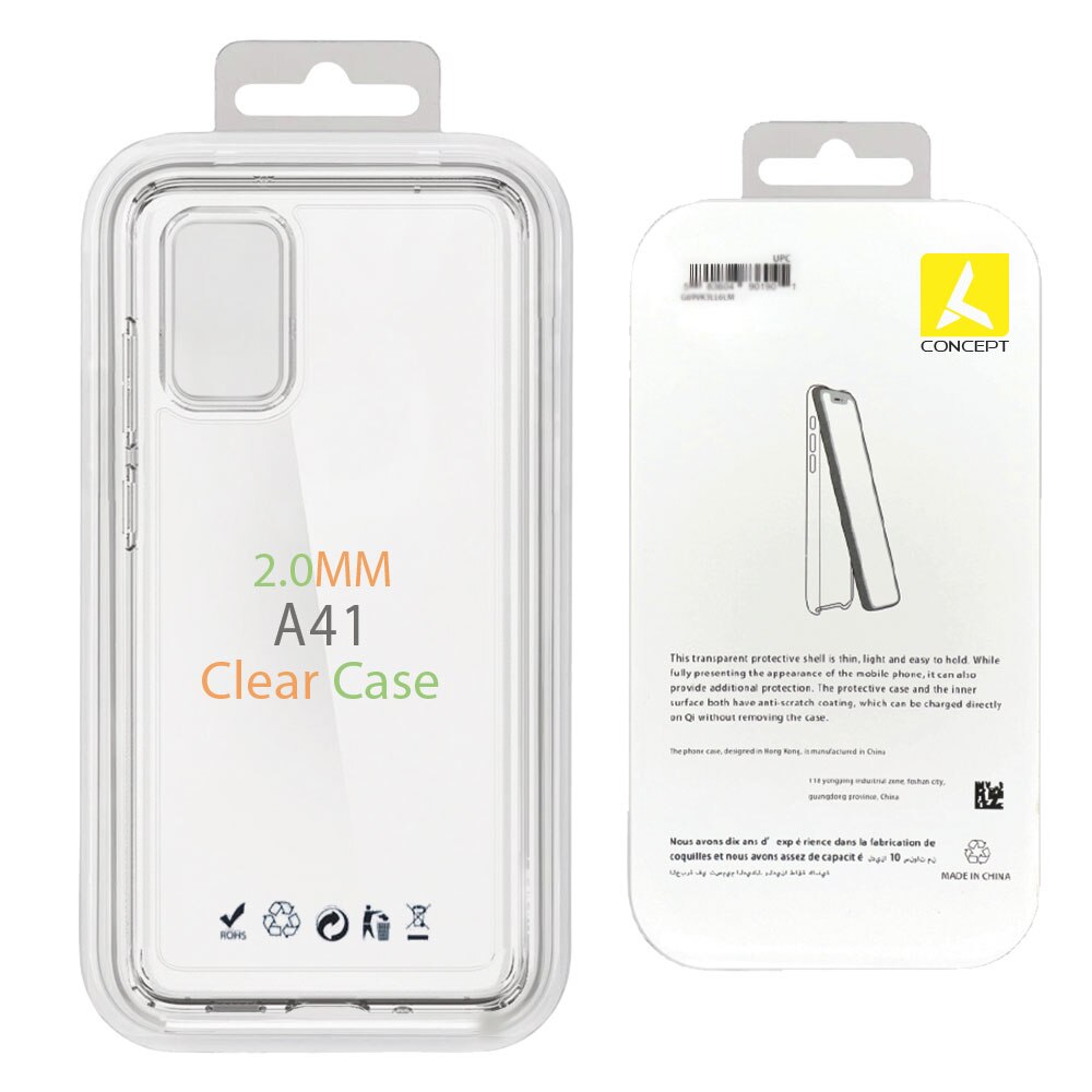 Прозрачен калъф за Samsung A41, силикон тип гел, UltraClear Slim (2mm), антиконденз на точки ...