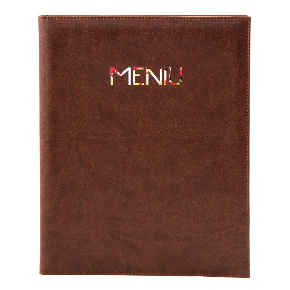 Mapa meniu A4+, Softleather, piele PU interior/exterior, lavabila, maro ...