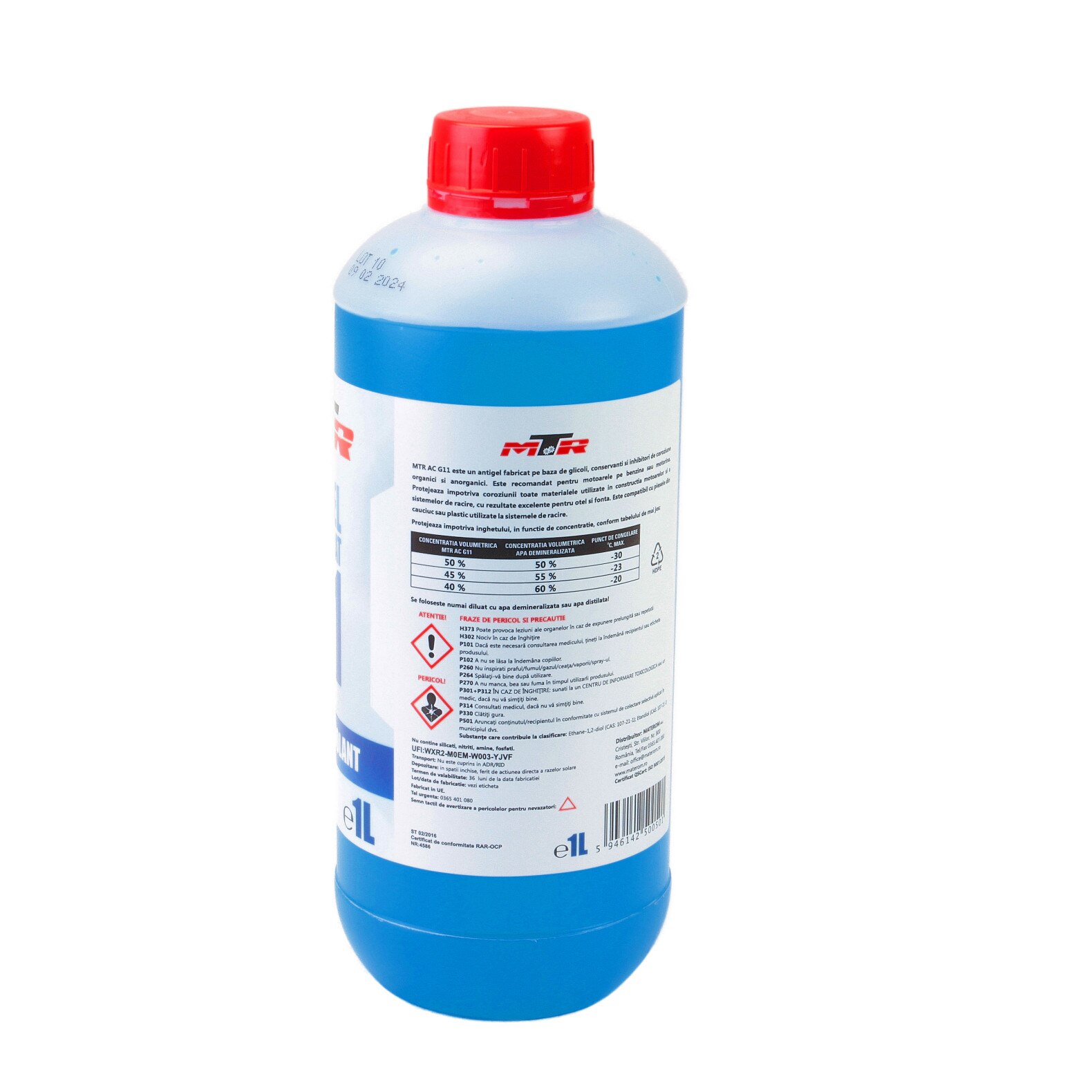 Antigel concentrat MTR Albastru G11 (-30C) 1L - eMAG.ro