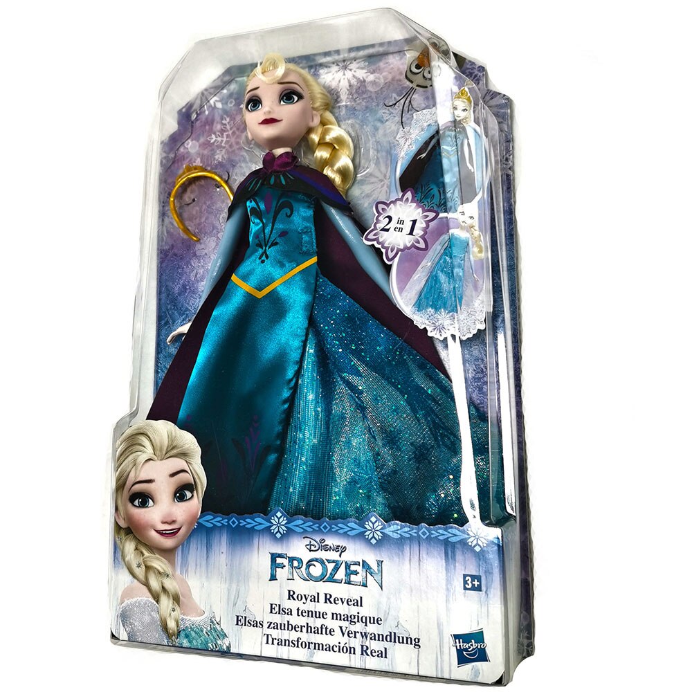 Papusa Disney Frozen, Hasbro, Elsa cu rochie transformabila - eMAG.ro