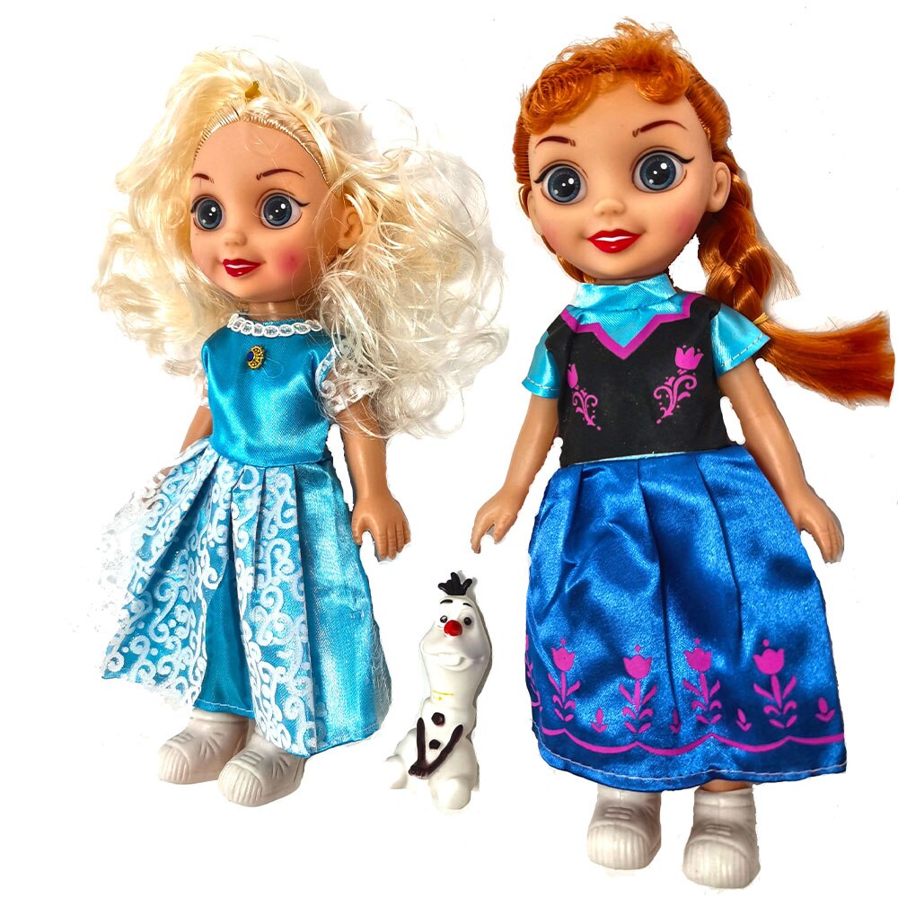 Set papusi Anna si Elsa, 25 cm, canta melodia "Let it Go" - eMAG.ro