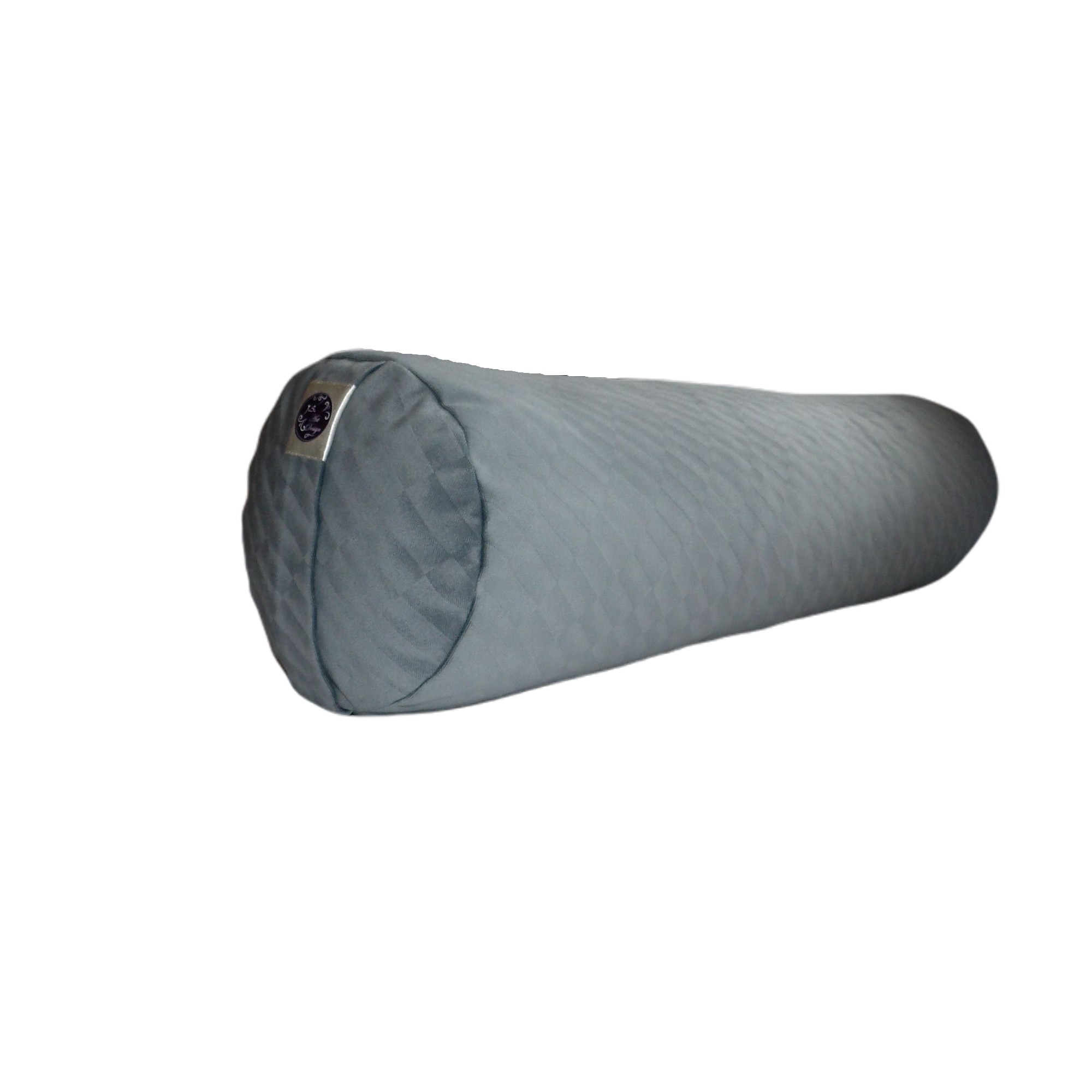 Perna cilindrica din catifea gri inchidere cu fermoar 63 cm x 18 cm ...