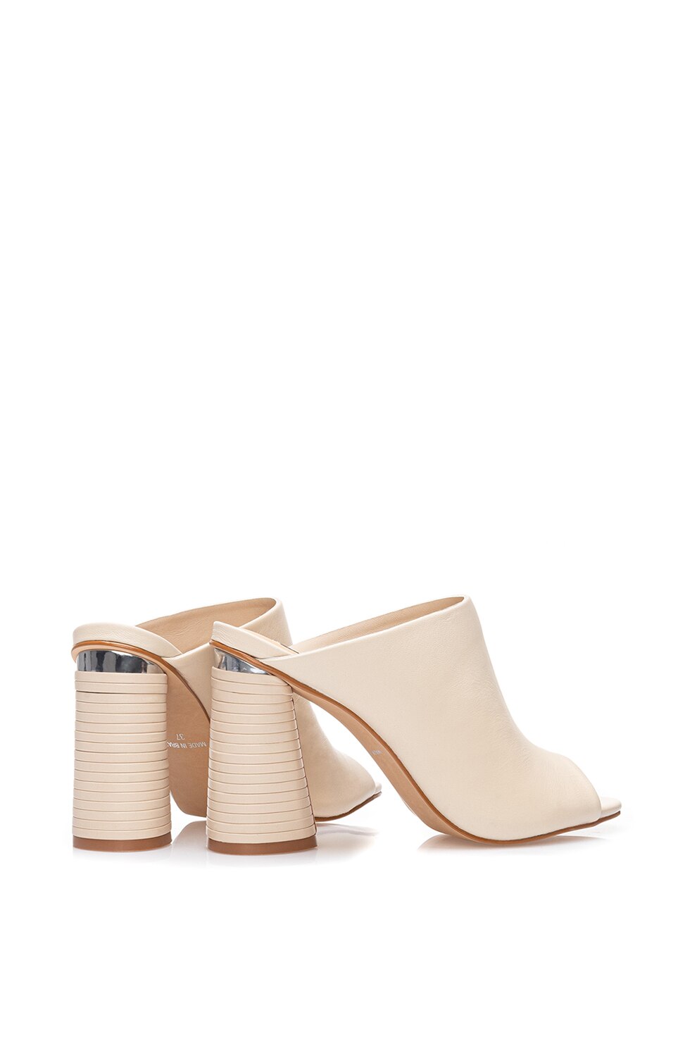 Il Passo, Papuci de piele, cu toc Lieselotte, Alb fildes, 36 - eMAG.ro