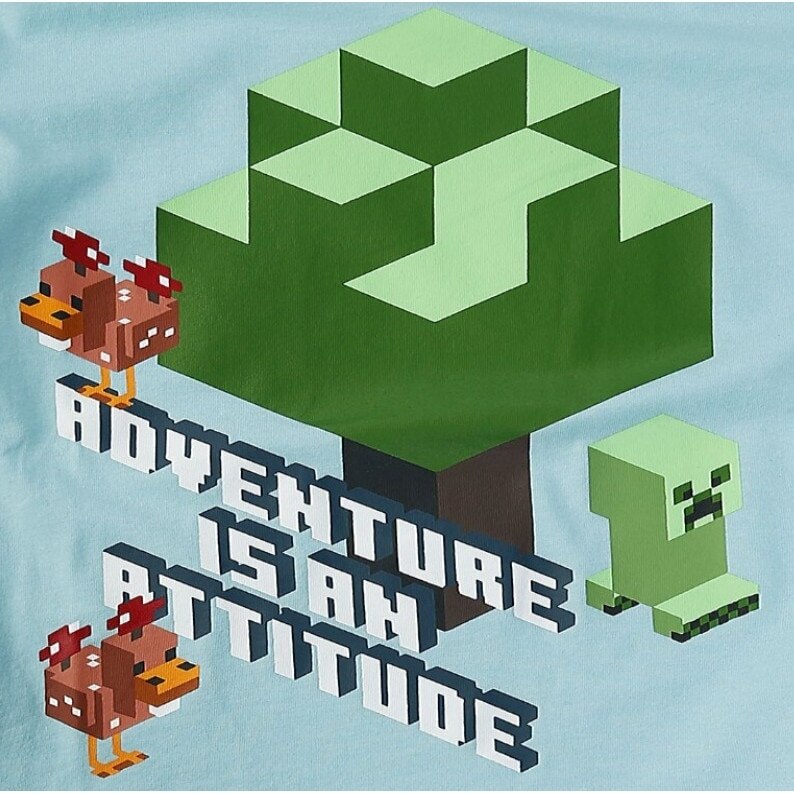 Fiú pizsama, Minecraft, rövid ujjú, 6 év/116 cm, kék - eMAG.hu