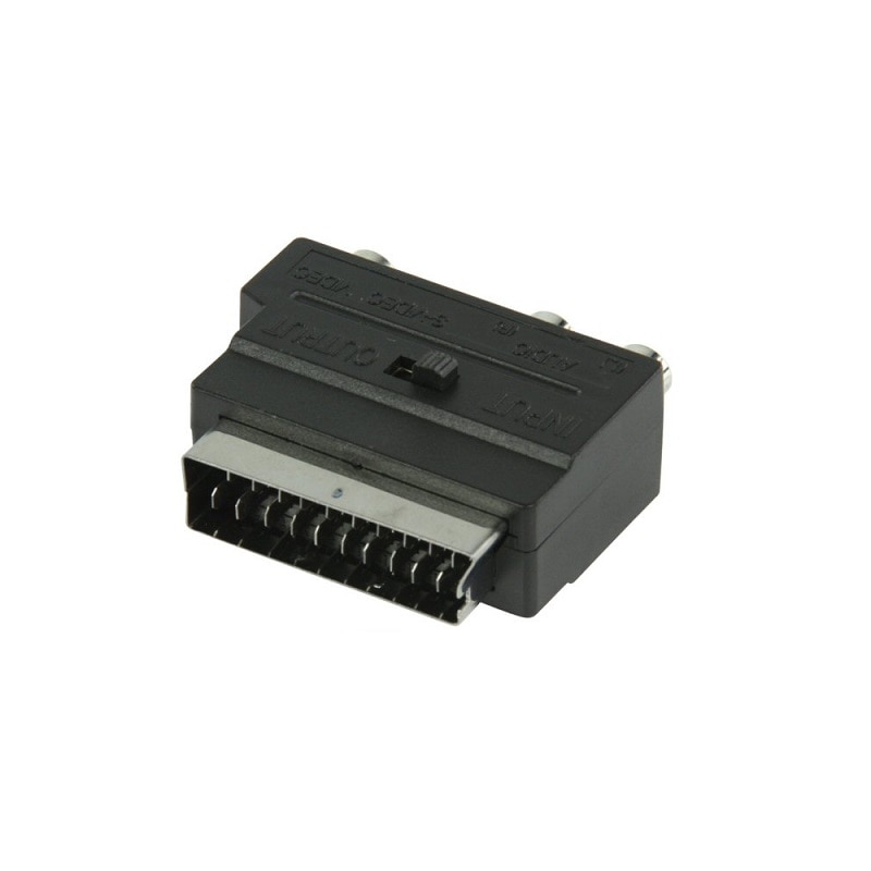 Conector SCART Audio Video, Wireman, 3xRCA Pini, Negru - eMAG.ro