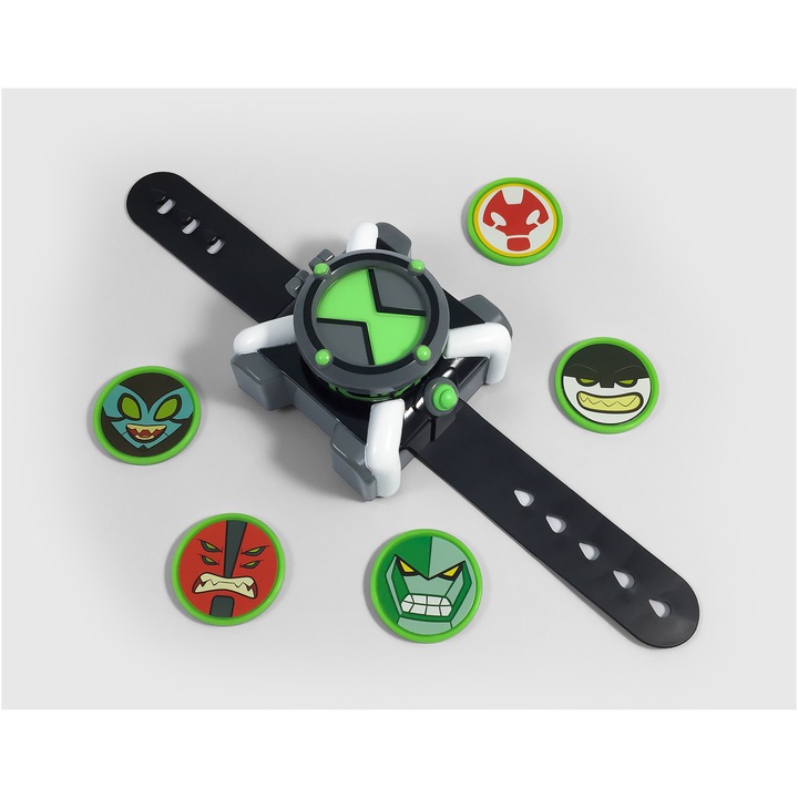 Ceas Ben 10 - Omnitrix, cu lansator discuri, negru - eMAG.ro