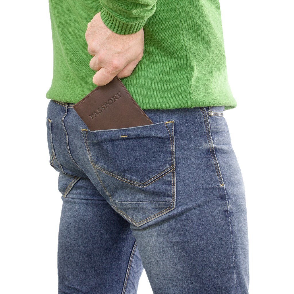 Защитна RFID STOP корица за паспорт от естествена кожа, Koruma, SM ...