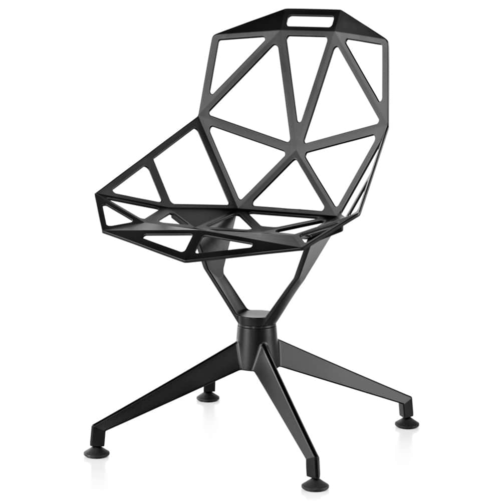 Set 2 Scaune rotative Magis Chair One 4Star, Aluminiu, Negru, 51 x 51 x ...