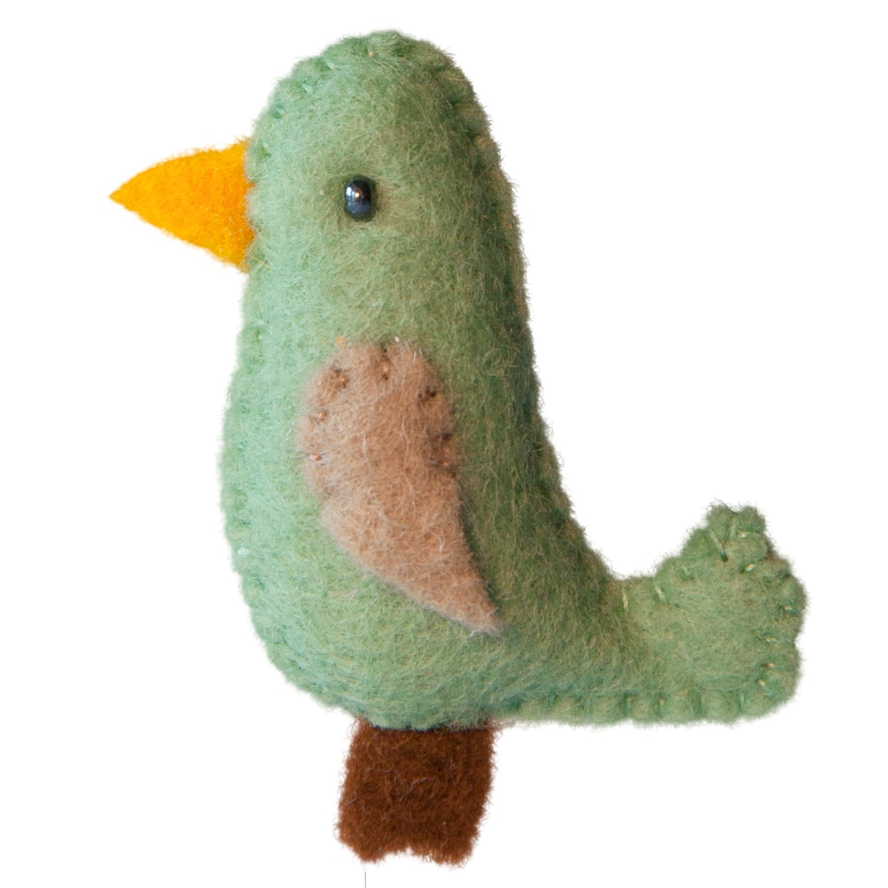 Pasare Cantatoare, Fetru, Verde, Aripi Maro Deschis, 4x5x1 cm - eMAG.ro