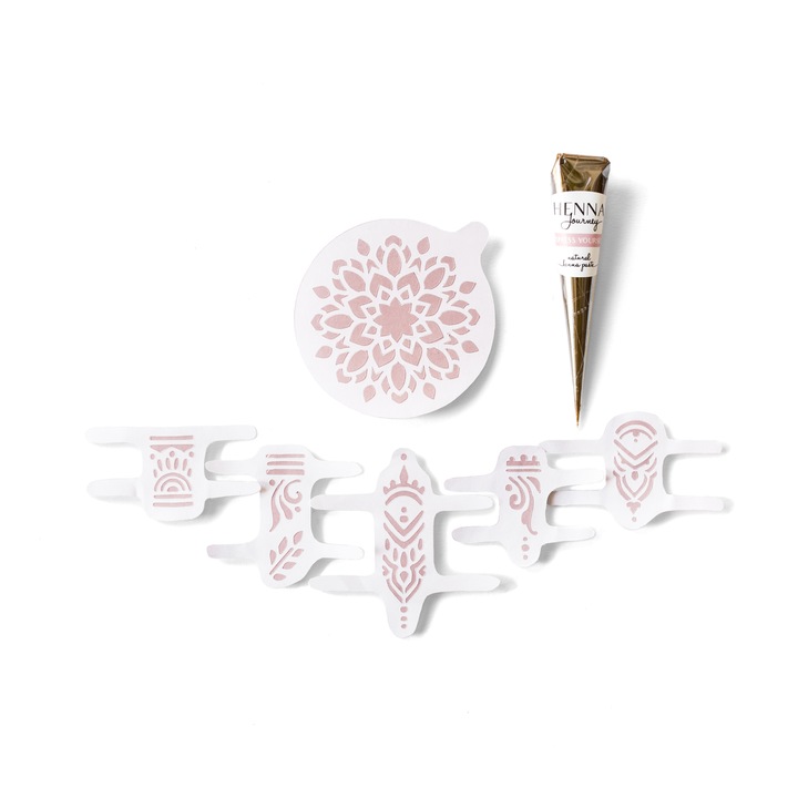 Kit Henna Journey "Mandala mana” tatuaje temporare cu sabloane - eMAG.ro