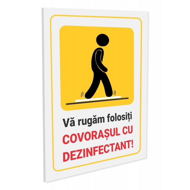 Indicator de avertizare folositi covorasul cu dezinfectant 140x200 mm ...