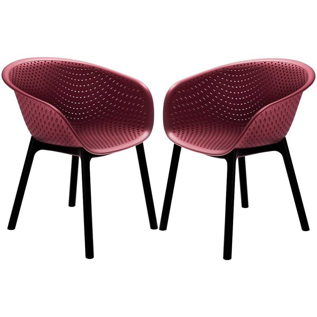 Set 2 scaune terasa cafenea tip fotoliu Raki Havana cu aditiv UV ...