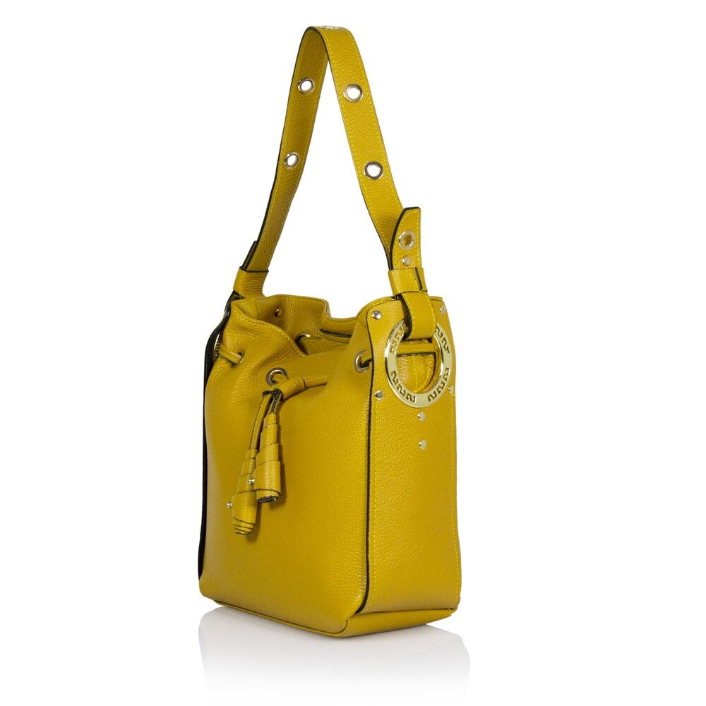 Geanta de umar,Emilio Masi, din piele naturala, 663992A,galben mustar ...