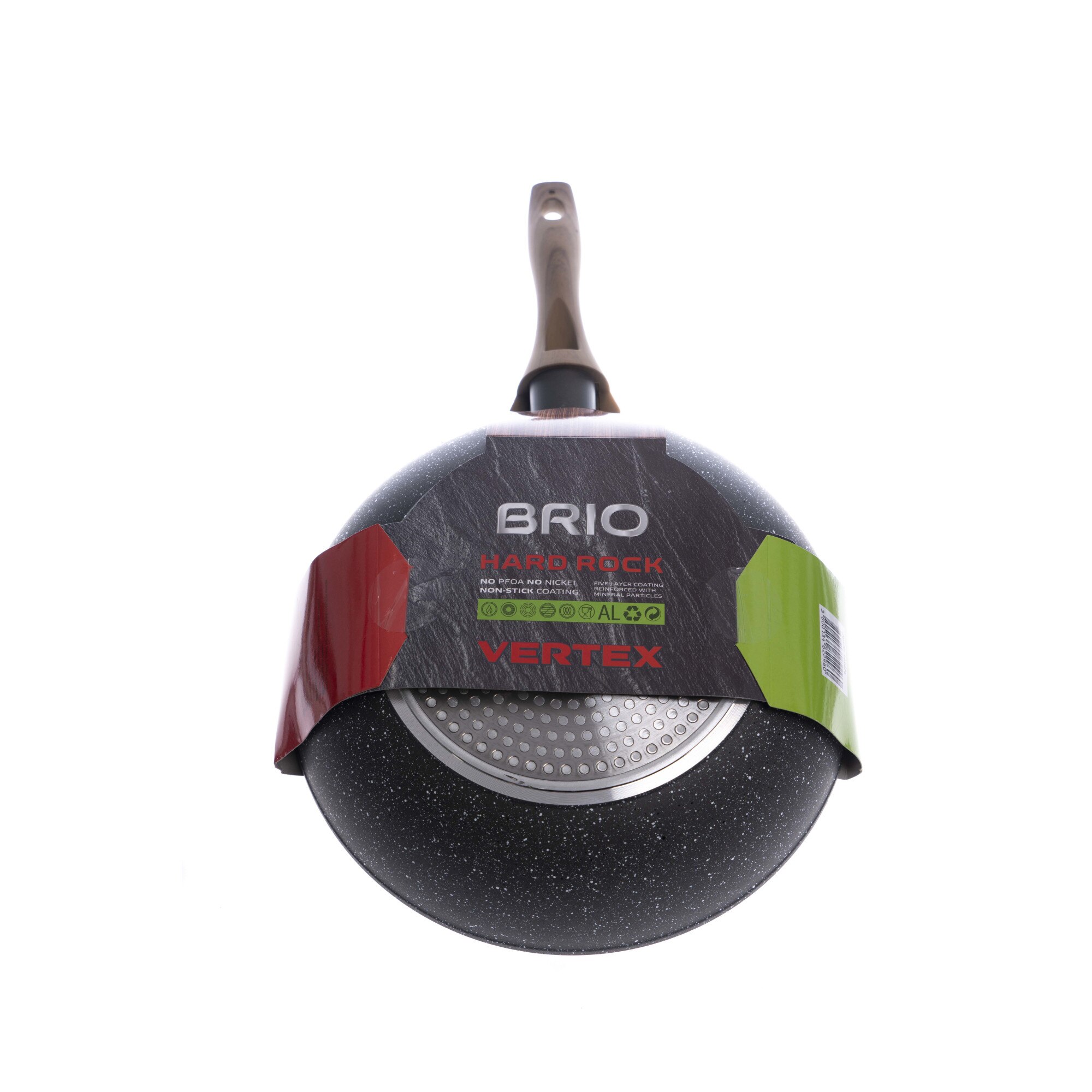 Тиган WOK BRIO HARD ROCK с незалепващо покритие, 28 см - eMAG.bg