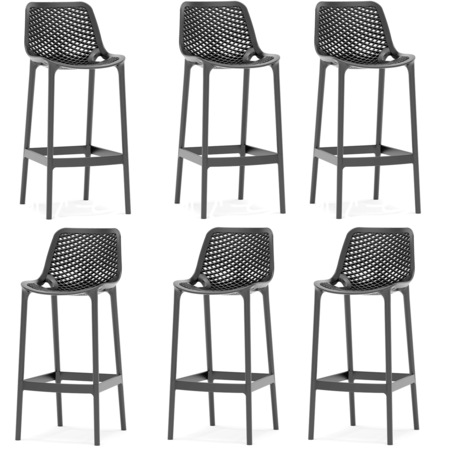 Set 6 scaune bar Raki London fibra de sticla cu aditiv UV protectie ...