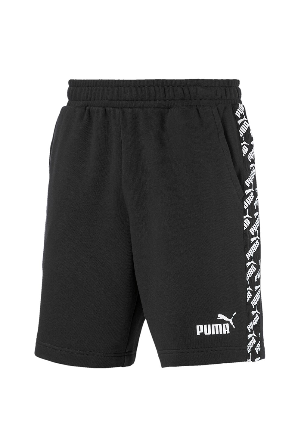 Puma, Къс спортен панталон Amplified с кантове встрани, Черен, XL - eMAG.bg