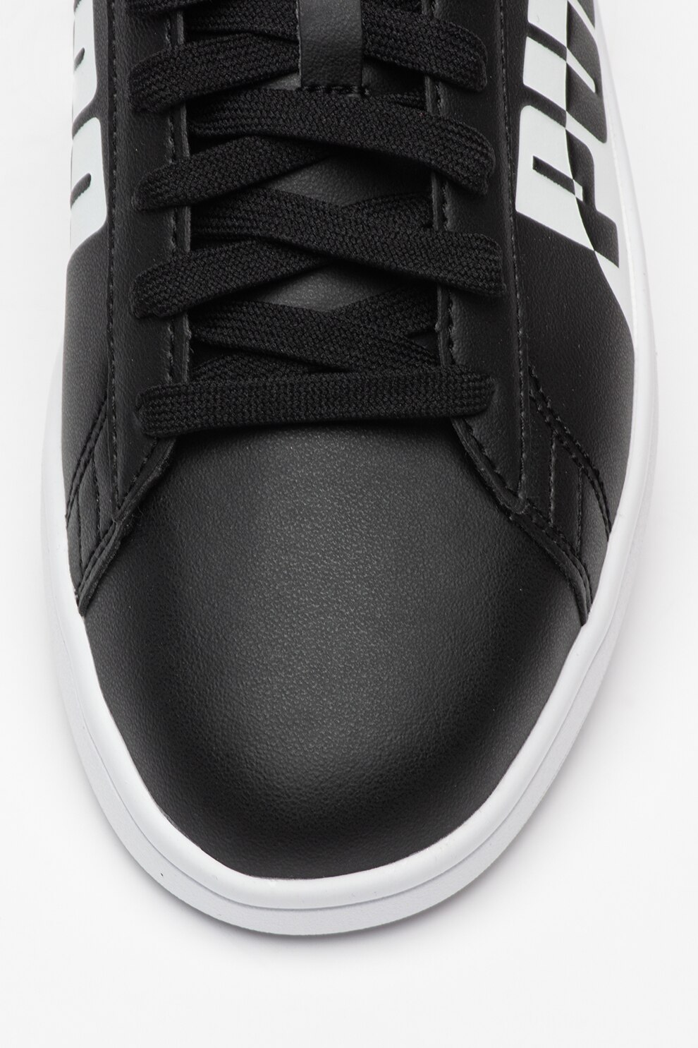 Puma, Спортни обувки Smash v2 Max от еко кожа с лого, Черен/Бял, 7 ...