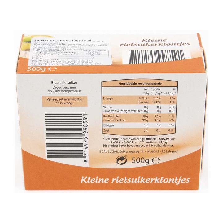 Zahar Cubic Brun 500g Iscal - eMAG.ro