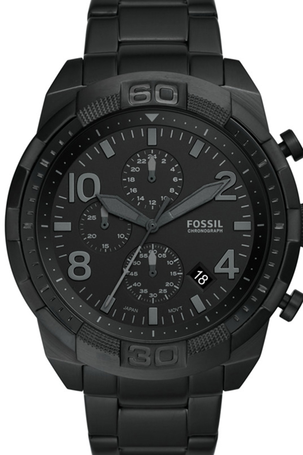 Fossil, Ceas cronograf din otel inoxidabil, Negru - eMAG.ro