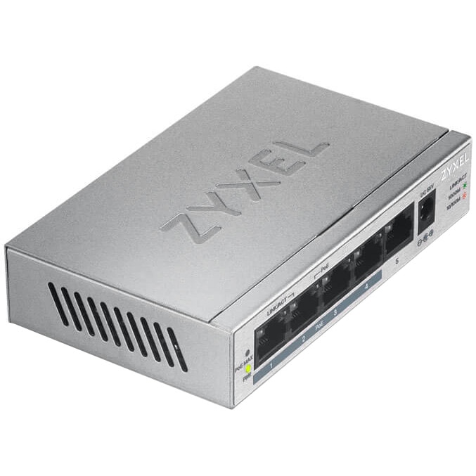 Switch ZyXEL GS1005-HP 5-Port Gigabit PoE - eMAG.bg