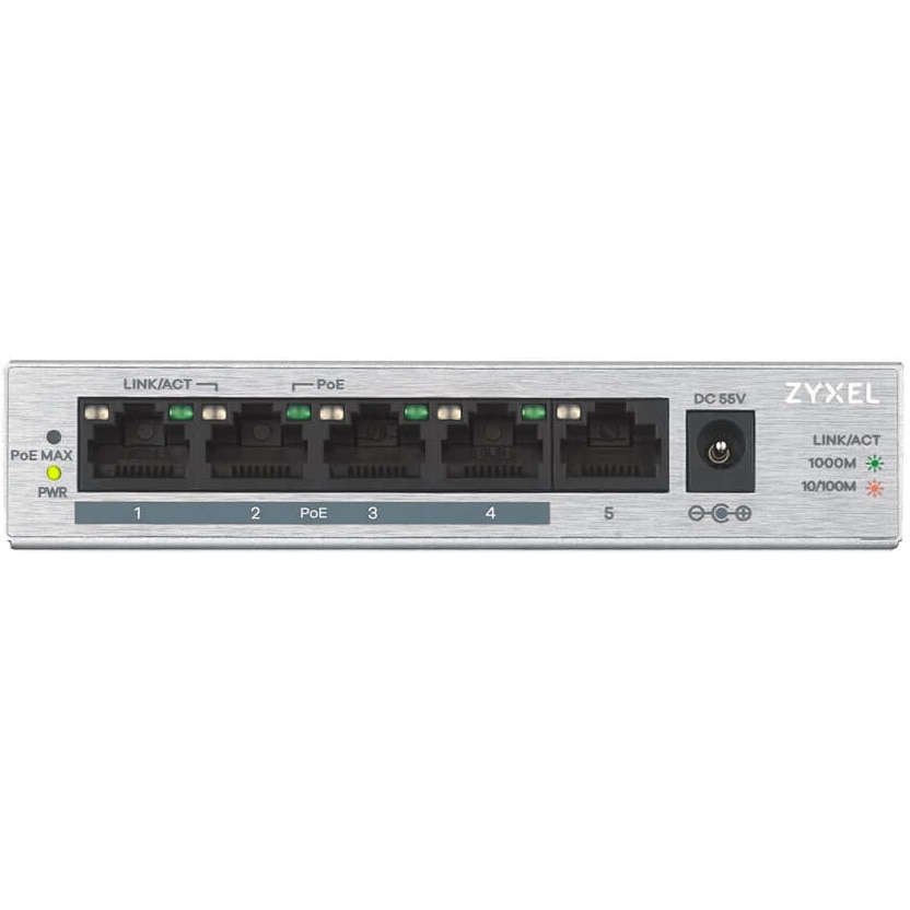 Switch ZyXEL GS1005-HP 5-Port Gigabit PoE - eMAG.bg