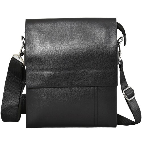 Geanta barbati, Piele ecologica, 20/25/3cm, Neagra - eMAG.ro