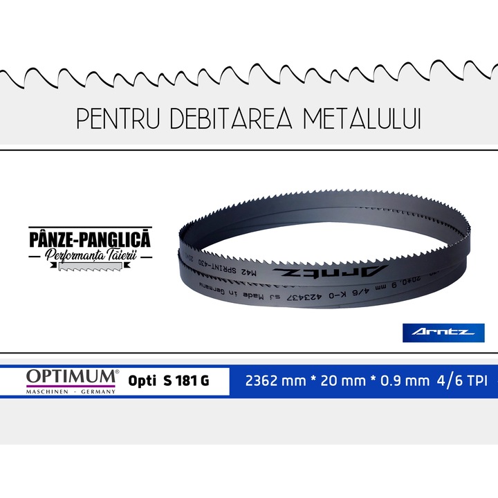 Set 3 Panze fierastrau cu banda Optimum Opti S 181 G, 2362x20x0.9x4/6 ...