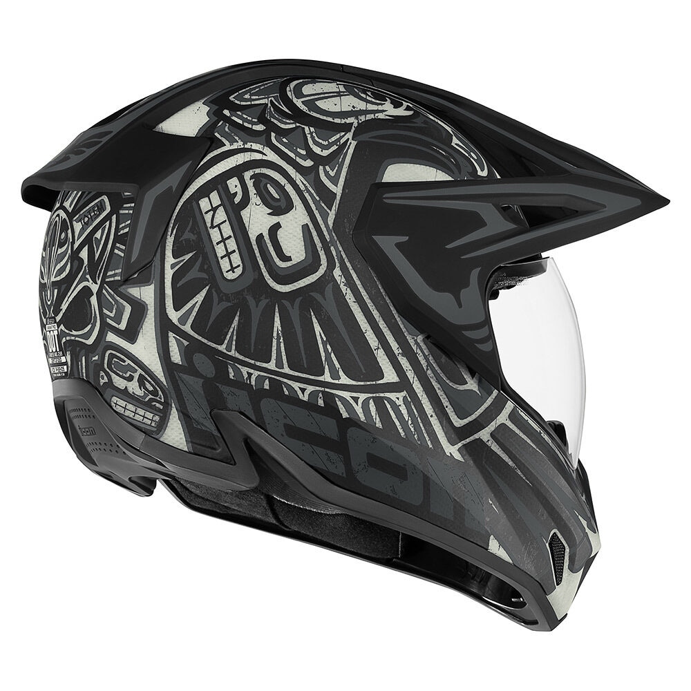 Casca moto, Icon, Variant Pro Totem, gri, negru, marime XS - eMAG.ro