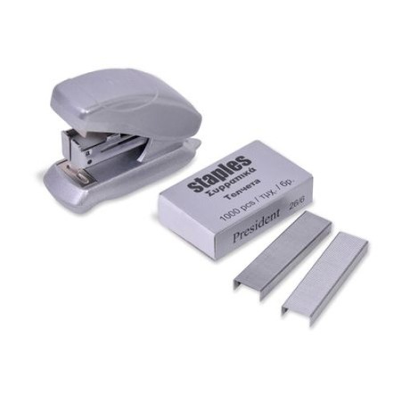 Capsator birou 26/6 + 1000 capse, argintiu - eMAG.ro