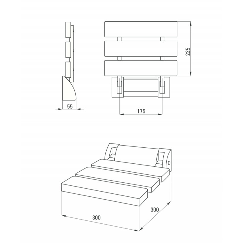 Scaun baie dus pliabil Vital, maro, Deante, NIV 451P, 30 x 30 cm - eMAG.ro