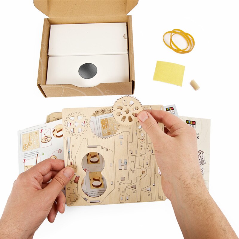 Puzzle mecanic 3D Ugears - Cutia de viteze - 120 piese - eMAG.ro