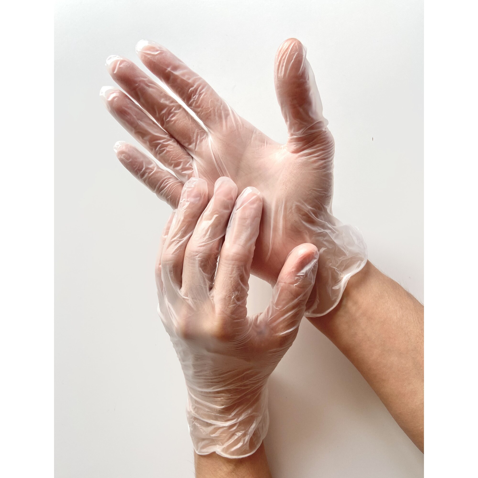 Set 100 manusi de unica folosinta din vinil, marimea L, transparent ...