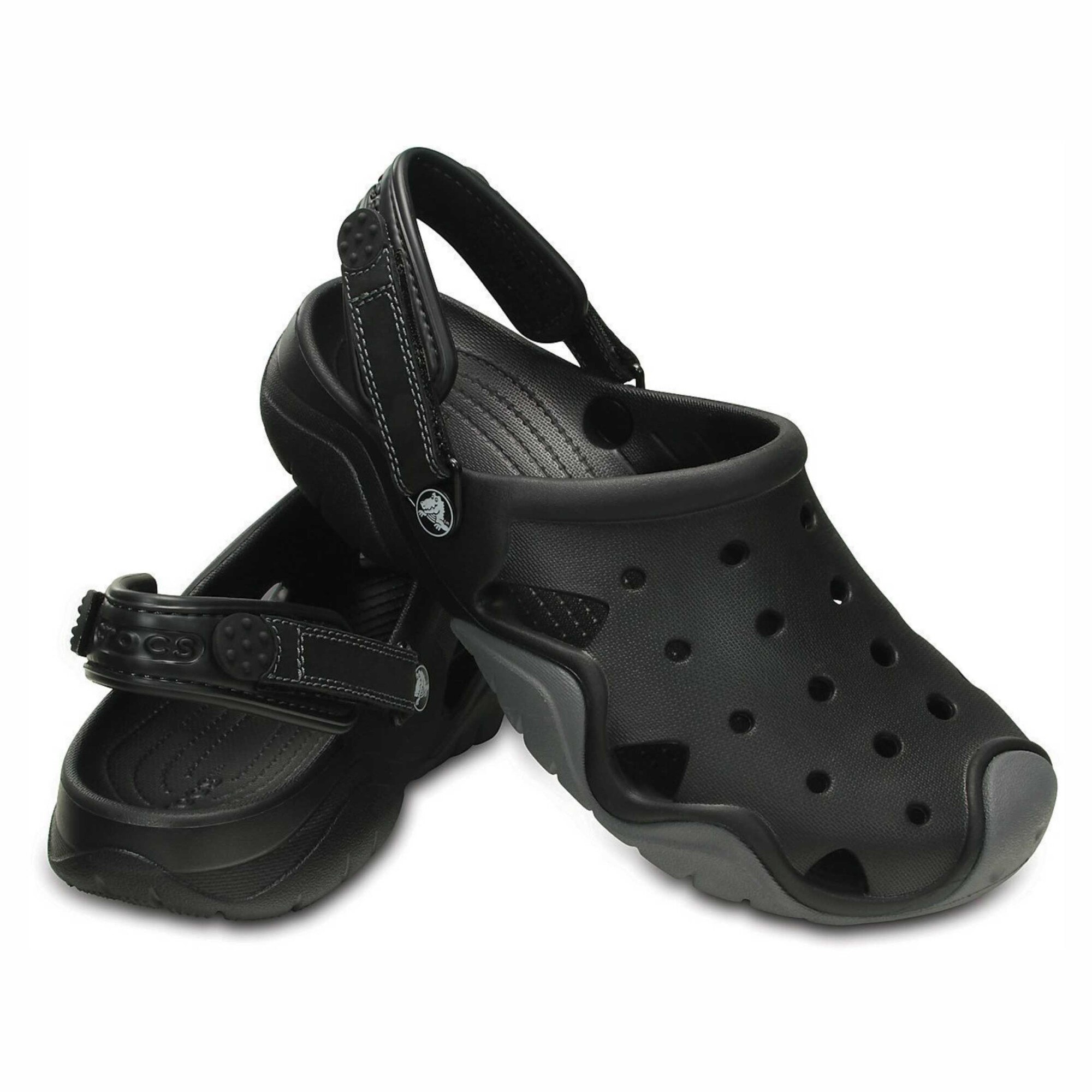 Papuci Crocs Swiftwater Clog pentru barbati Black/Charcoal 39-40 - eMAG.ro