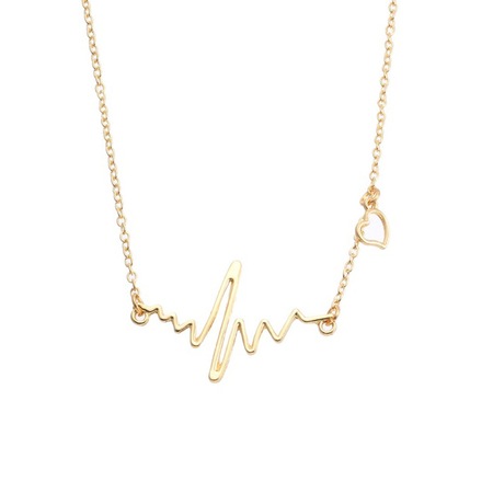 Lantisor puls inima dama, auriu, 47 cm lungime - eMAG.ro