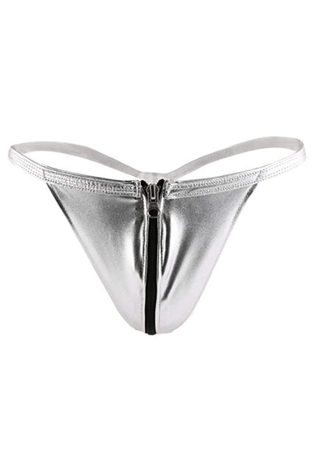 Chiloti Barbati Tanga Push Up Fermoar Argintiu UNICA INTL - eMAG.ro