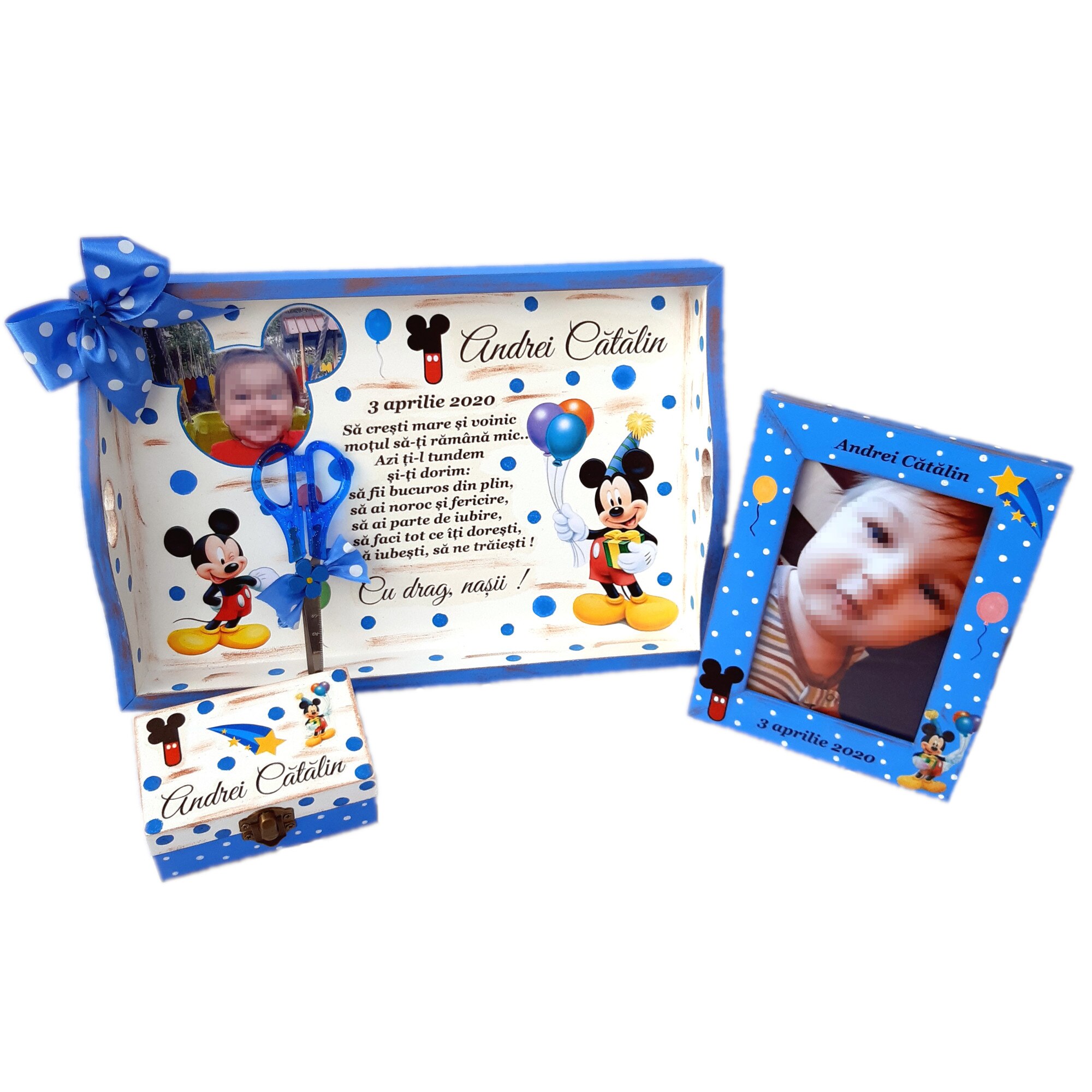 Set personalizat cu poza pentru taierea motului, 4 articole - eMAG.ro