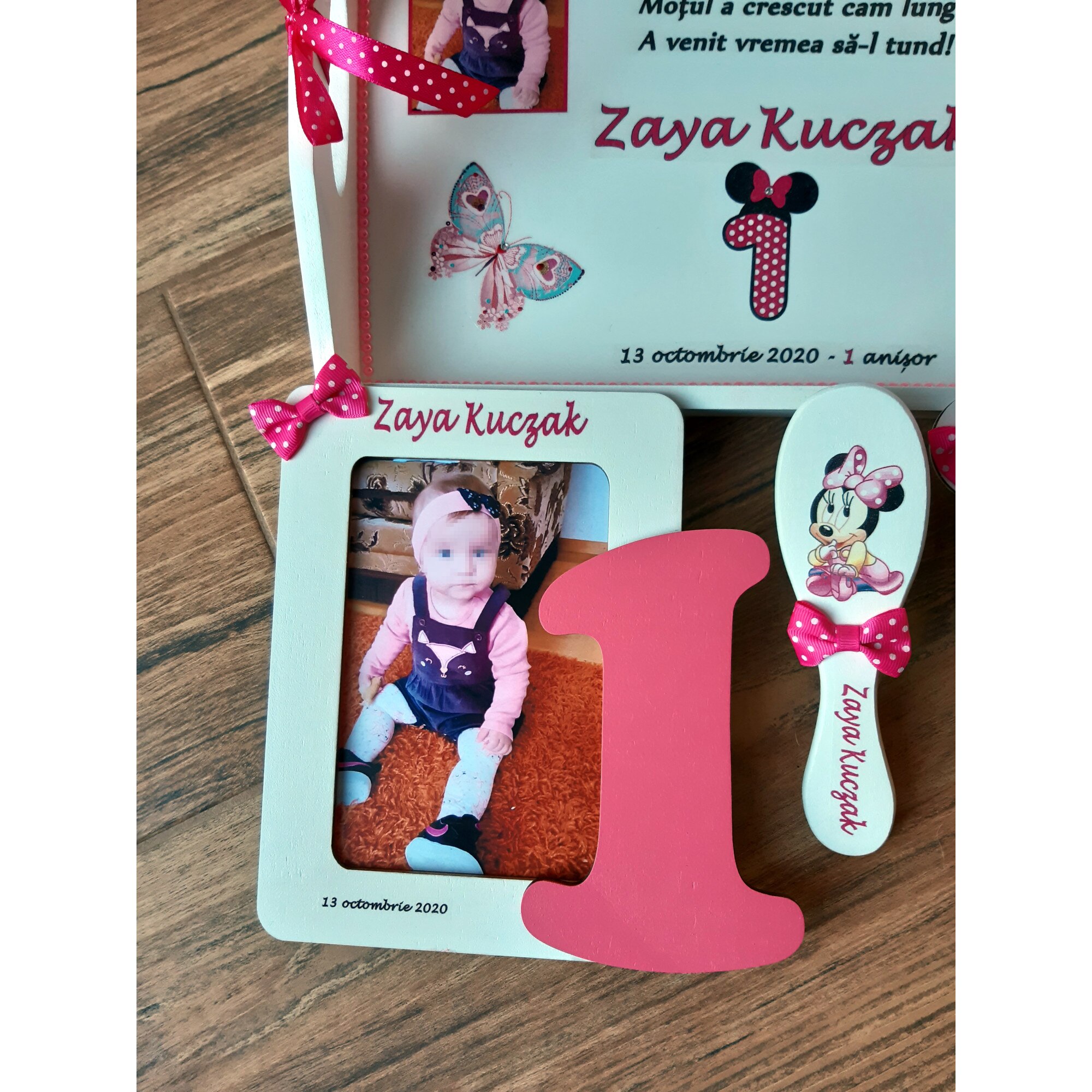 Set personalizat pentru taierea motului la fetita, 6 articole - eMAG.ro