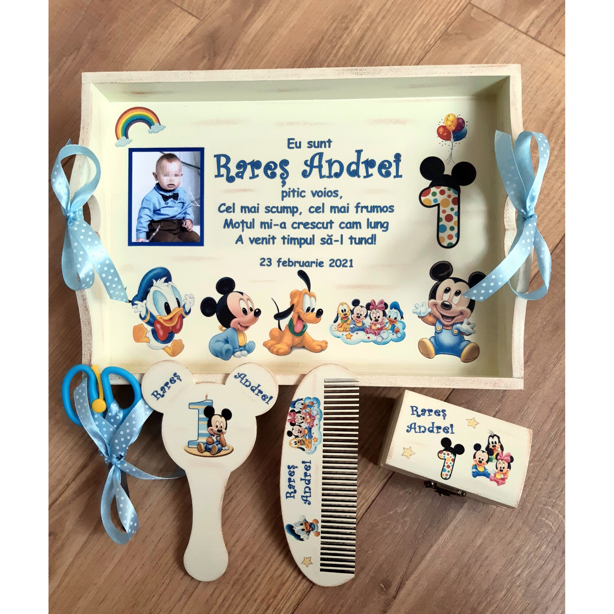 Set personalizat pentru taierea motului la baiat, 5 articole - eMAG.ro
