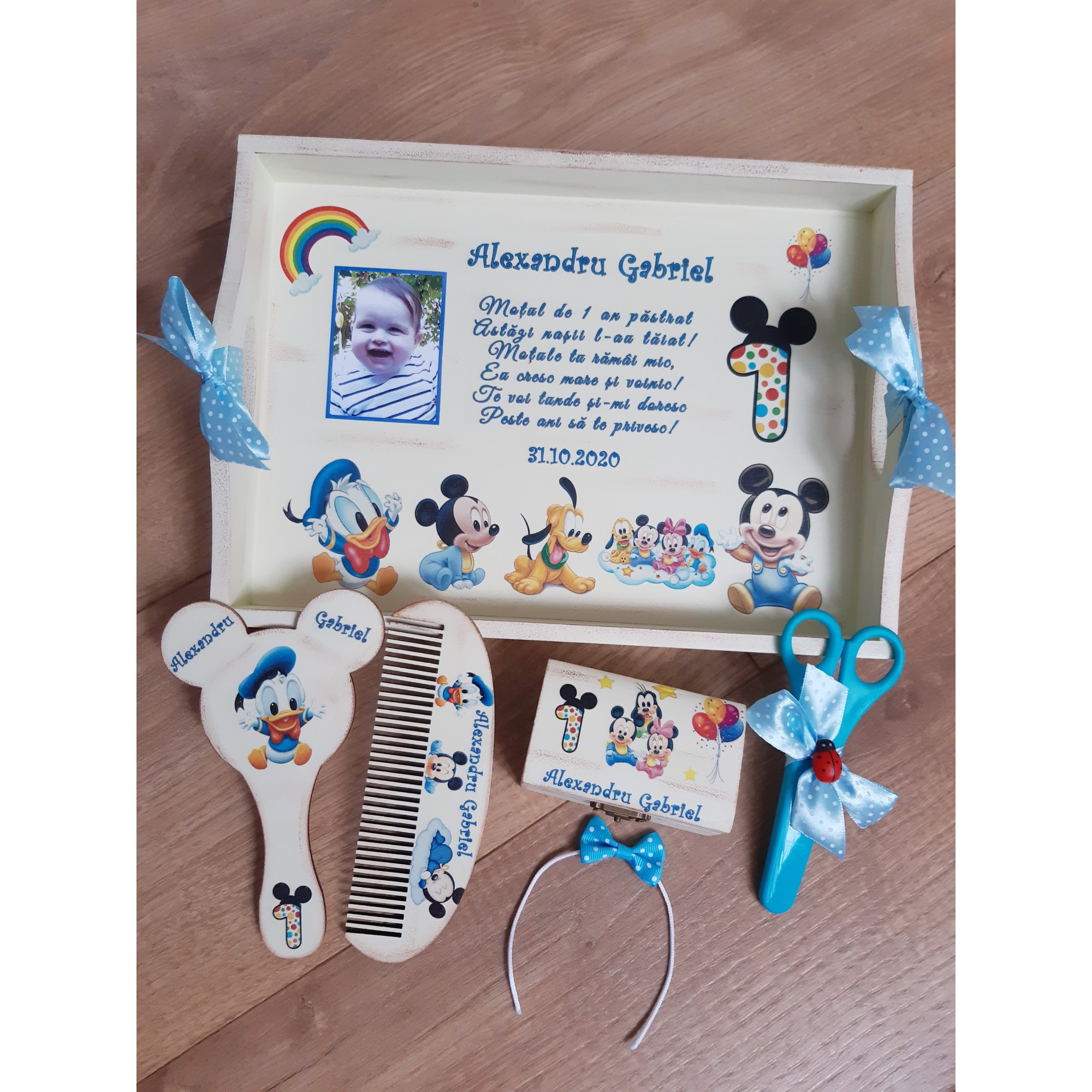 Set personalizat pentru taierea motului la baiat, 5 articole - eMAG.ro