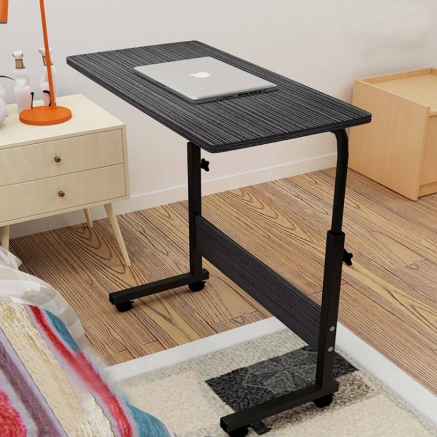 Masuta laptop reglabila-mini birou cu roti,masa laptop cu blat lemn ...