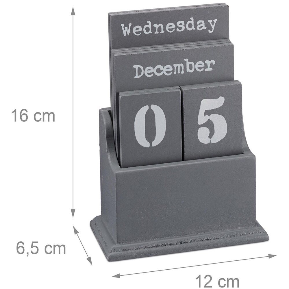 Calendar perpetuu din lemn cu placute pentru zile si luni, vintage ...