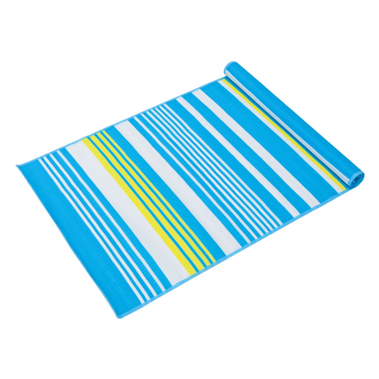 Rogojina de plaja bleu cu dungi, model unisex, 180 x 70 cm, ATS - eMAG.ro