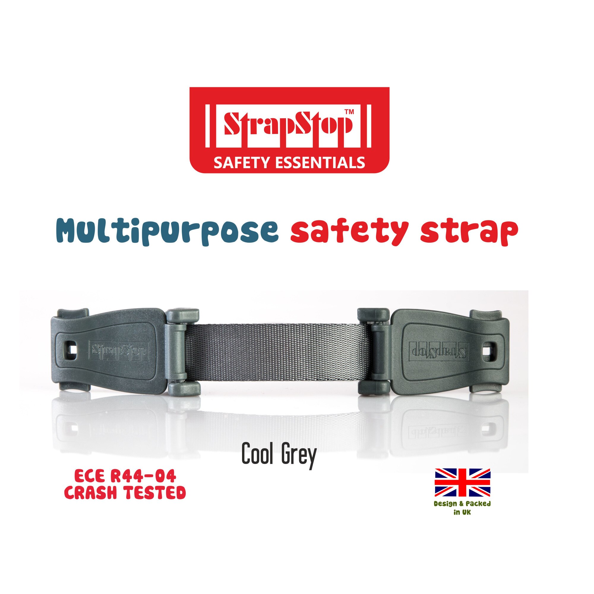 Centura de siguranta pentru transport copii, Strap Stop, Gri, 3x16 cm ...