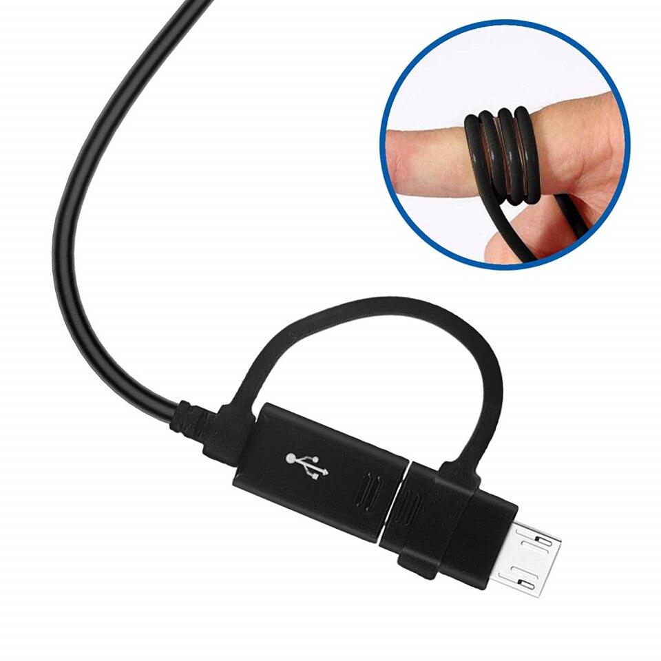 Cablu date SAMSUNG EP-DG950DBE, USB la 2 in 1 Micro USB Si Type C Negru ...
